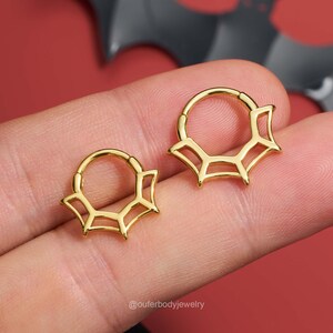 16G Spider Web Septum Ring Black Silver Gold Hoop Clicker/cartilage ...