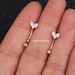 14K Solid Gold Heart Eyebrow Ring/rook Barbell/rook Earrings/curved ...