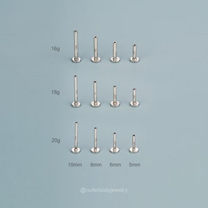 14K 16G 18G 20G THREADLESS Replacement/threadless Post/push Pin Back ...