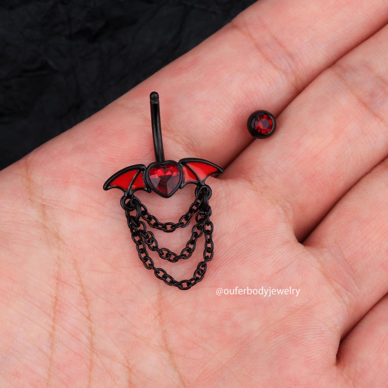 14G Bat Wing Halloween Belly Ring/belly Button Ring/belly - Etsy