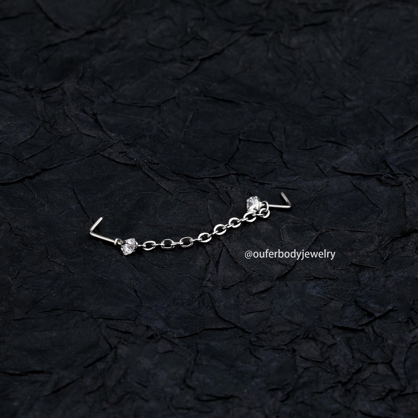 20G Chain Double Nose Stud/nose Piercing/nose Chain/nose - Etsy