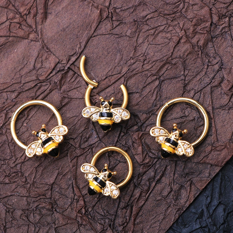 316L Stainless Steel 16G Bee Helix Daith Conch Earring/bee - Etsy