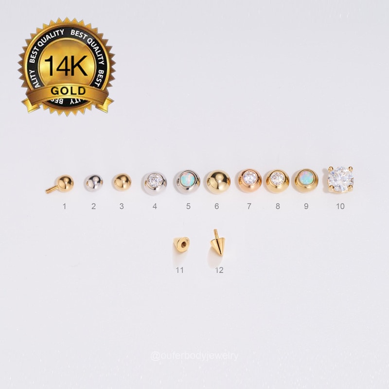 14g Gold Replacement Ball - Etsy