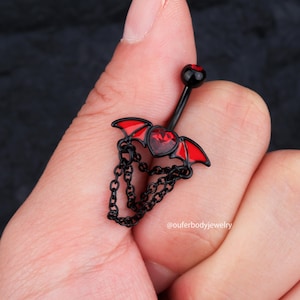 14G Bat Wing Halloween Belly Ring/belly Button Ring/belly Piercing ...