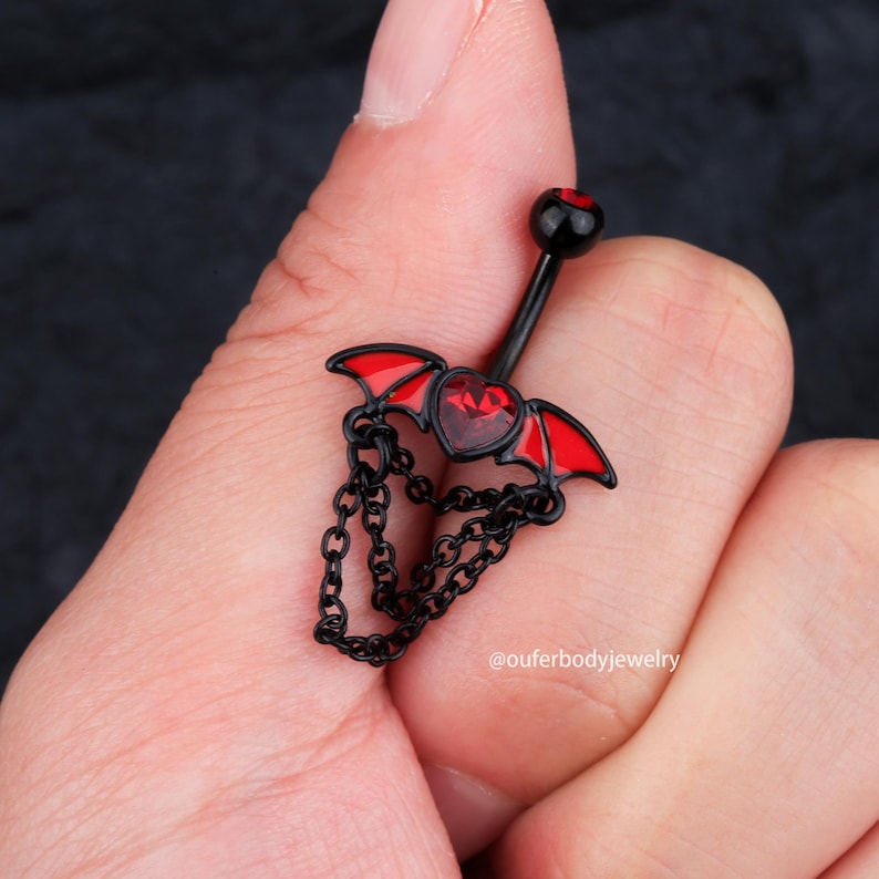 14G Bat Wing Halloween Belly Ring/belly Button Ring/belly - Etsy