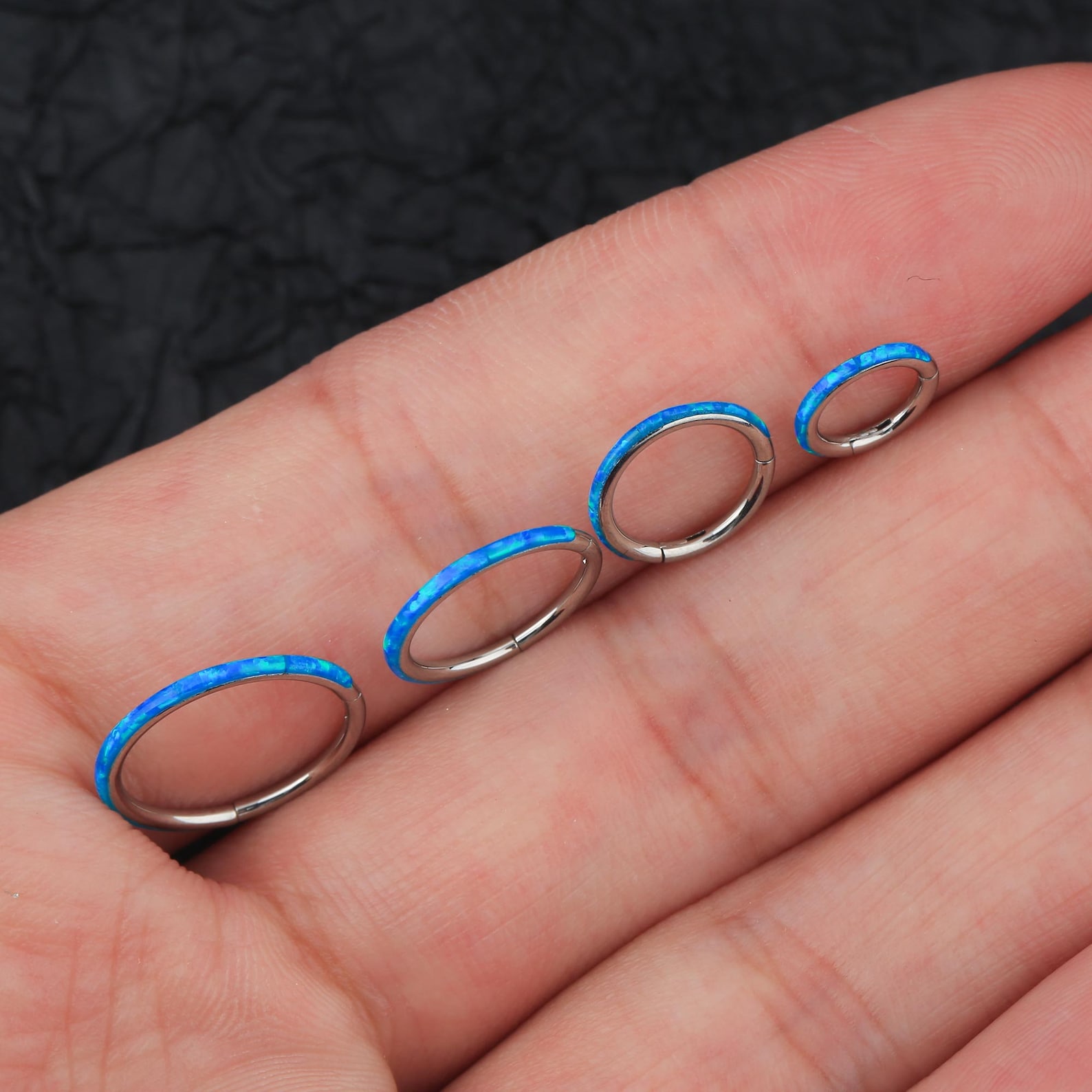 16G Daith Opal Hinged Hoop/belly Button Ring/helix Hoop/lobe - Etsy