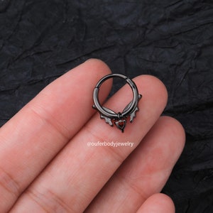 16G Bat Halloween Septum Ring/daith Hoop/conch Hoop/tragus Hoop/helix ...