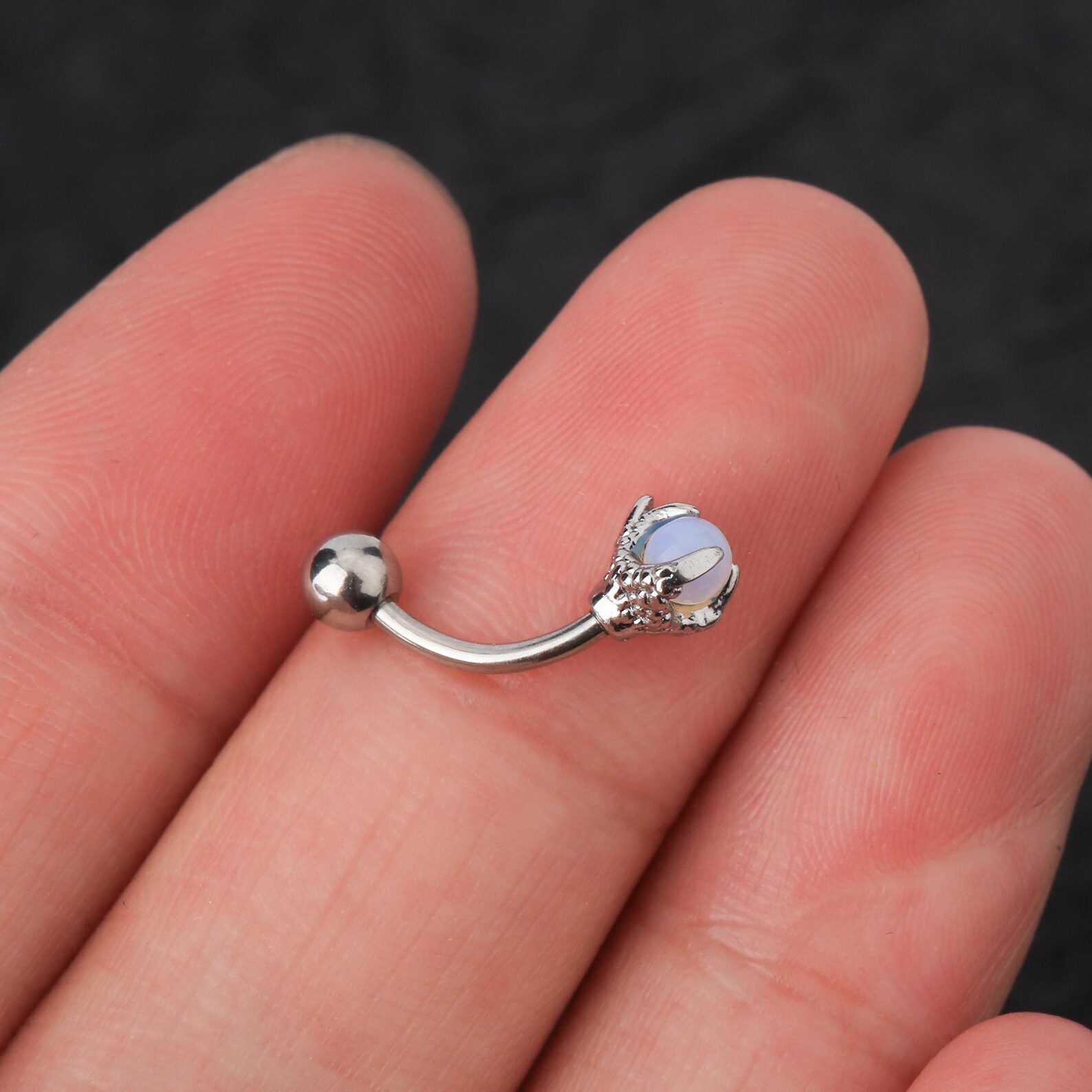 16G Opalite Three Dragon Eyebrow Ring/rook Barbell/eyebrow - Etsy