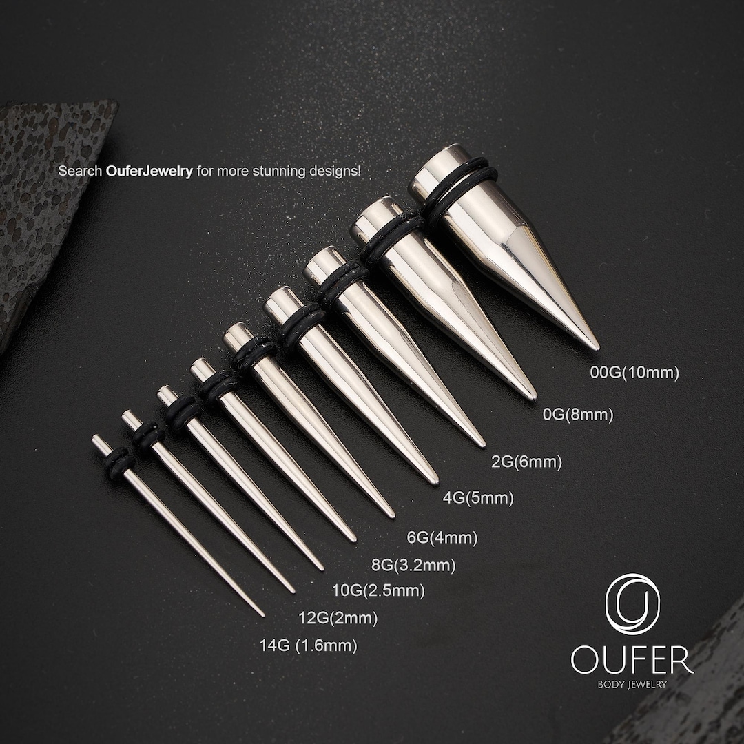 9pcs Stainless Steel Ear Stretching Kit | 14G–00G Gauge Expander Set ...