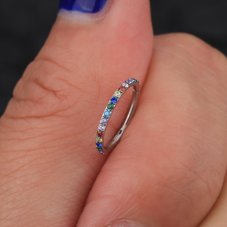 18G Sparkling CZ Conch Hoop/tragus Jewelry/daith Ring/rook - Etsy