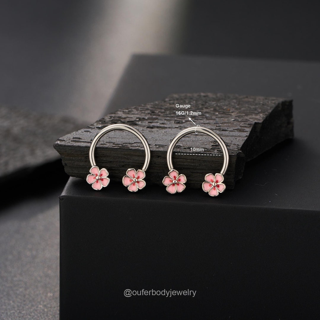 1 PCS 16G Sakura Flower Septum Ring/daith Earring/septum Piercing ...