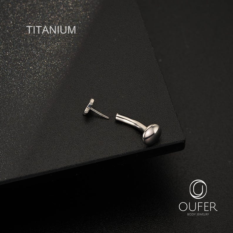 14G Titanium Threadless Floating Heart/star Belly Button Ring/curved ...