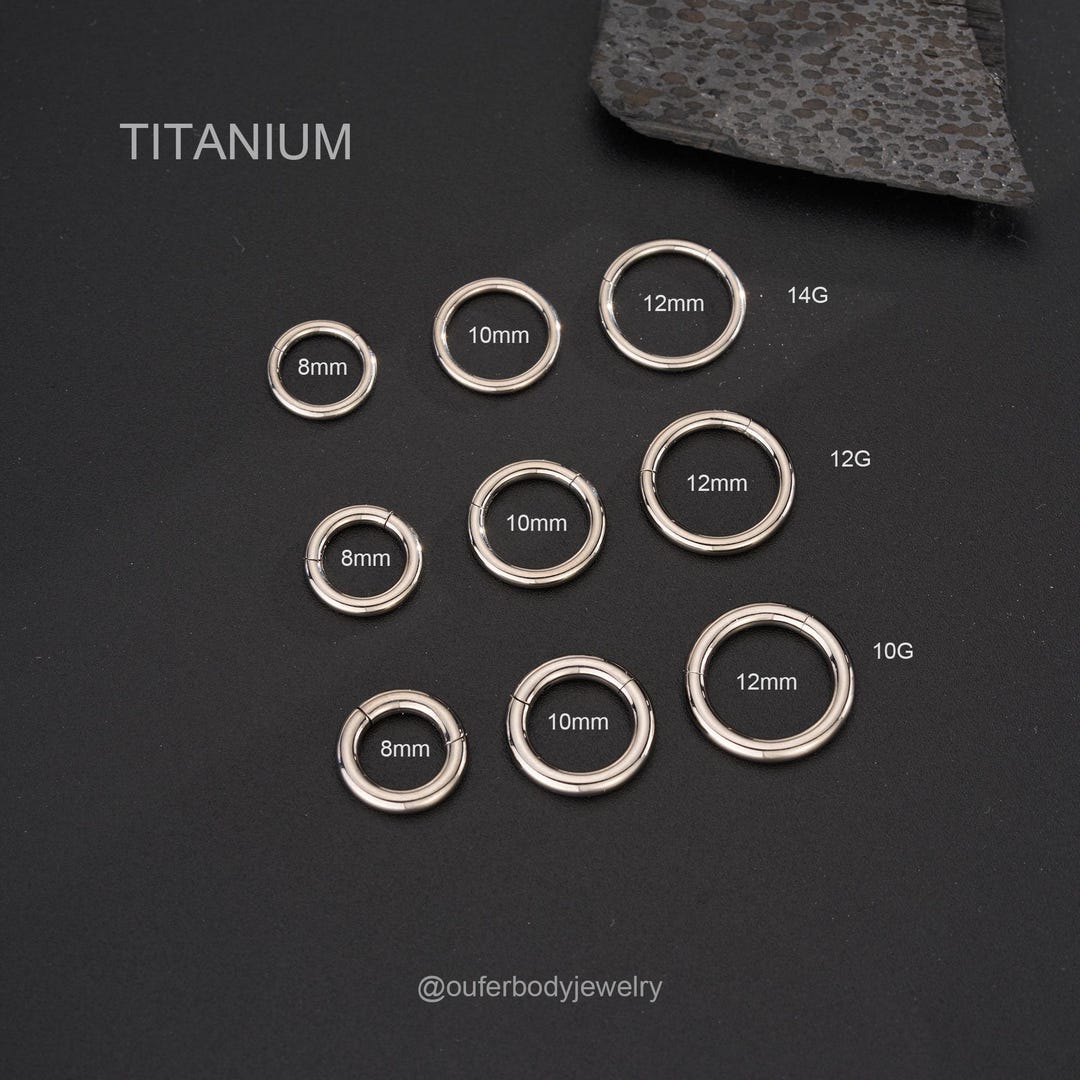 4G/6G/8G/10G/12G/14G Thick Titanium Hinged Segment Clicker/septum Ring ...