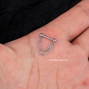 16G Threadless End Septum Chain/cartilage Earring/helix - Etsy