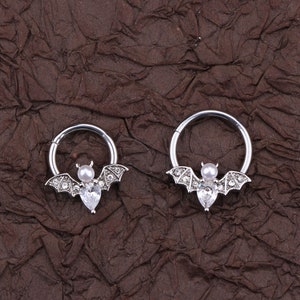 16G Bat Septum Ring/daith Earring/conch Hoop/tragus Jewelry/helix ...
