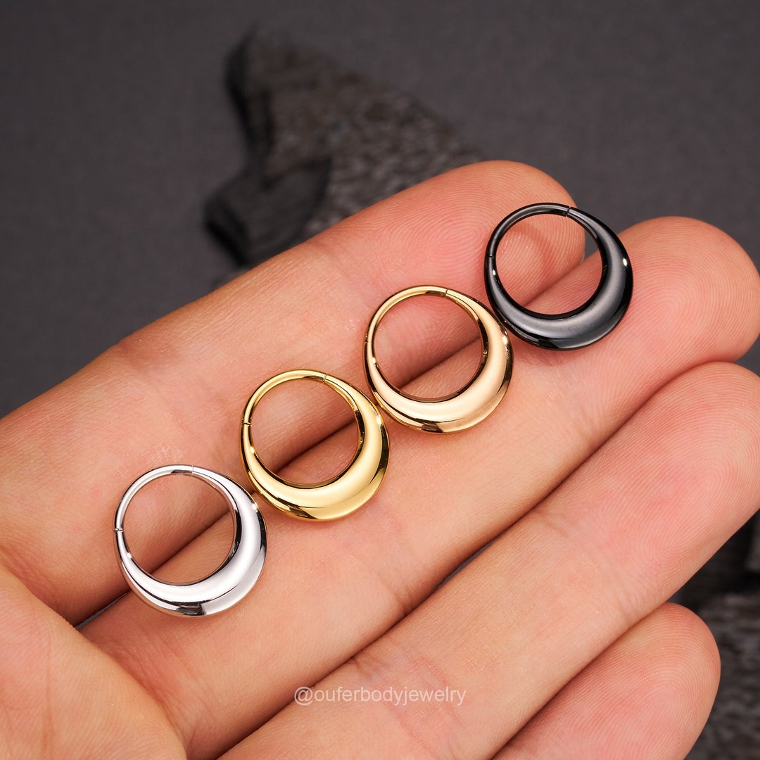 16G 14G 18G Surgical Steel Thick Septum Ring/moon Septum Hoop/hinged ...