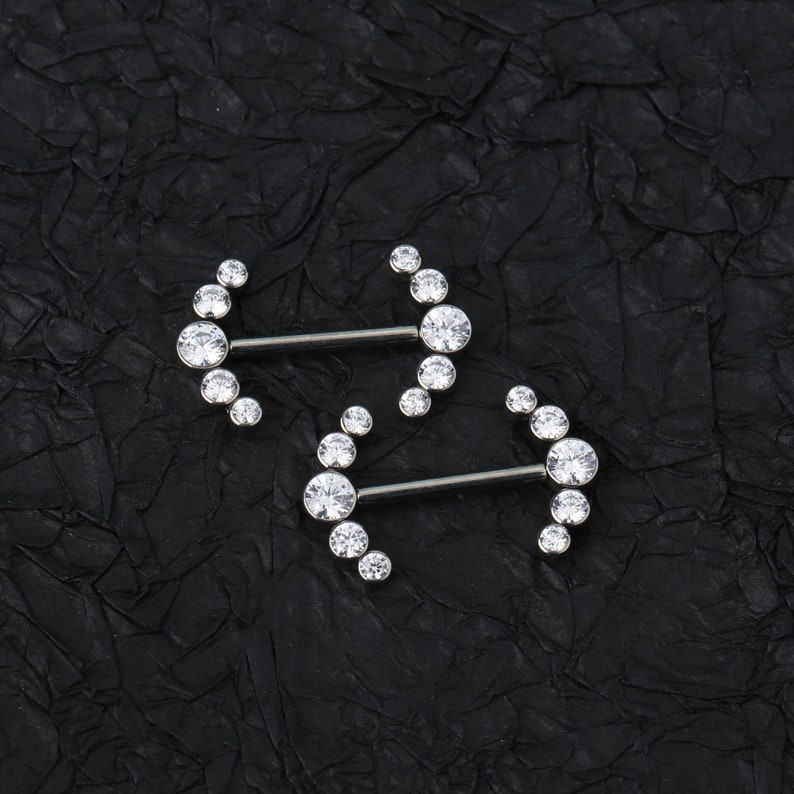 2pcs 14G Titanium Nipple Rings/ Nipple Jewelry/nipple Piercing/cz ...