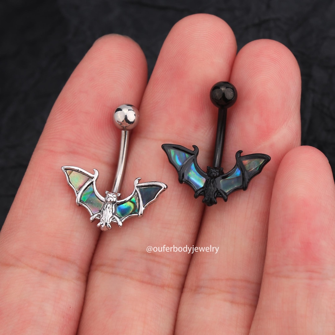 14G Bat Halloween Belly Ring/belly Button Ring/belly Piercing/belly ...
