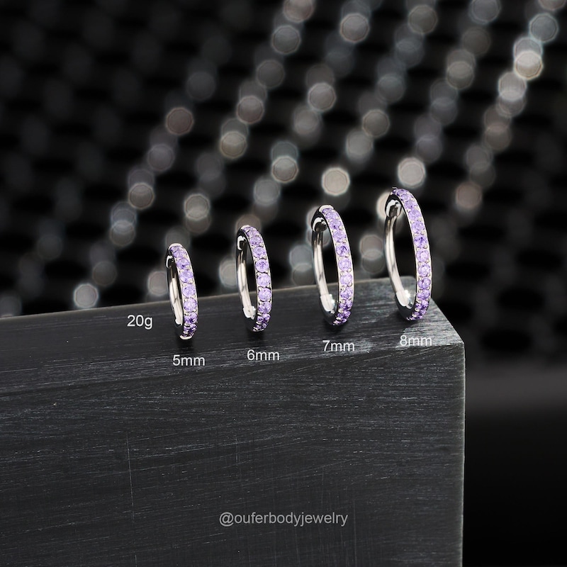 Silver Nose Rings Purple - Etsy