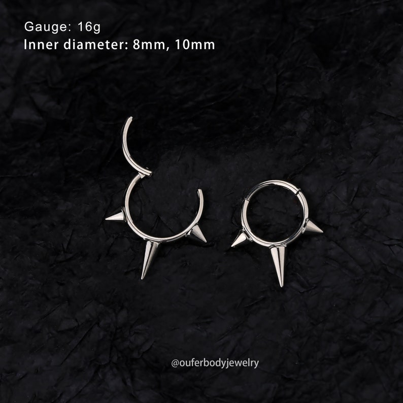 16G Implant Titanium Spike Septum Ring/nose Ring/daith - Etsy