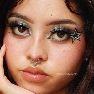 16G/14G Implant Titanium Star Clicker Septum Ring/silver Septum ...