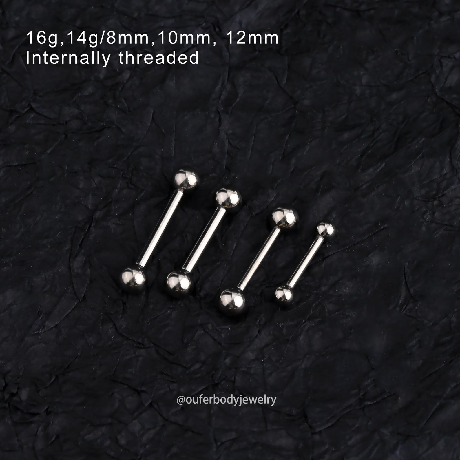 14G 16G Titanium Internally Threaded Bridge Barbell - Etsy