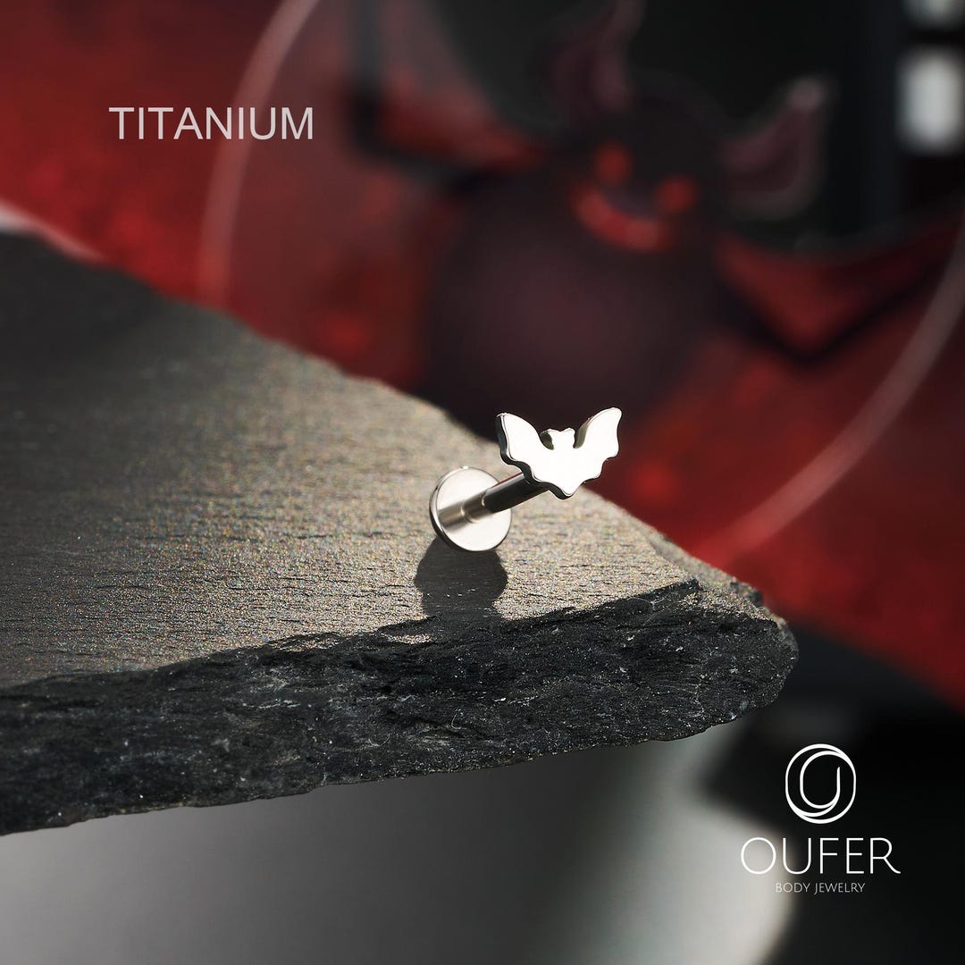 16G Implant TITANIUM Bat Wing Cartilage Stud Earring,labret Piercing ...