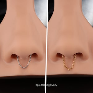 16G Threadless End Septum Chain/dangle Cartilage Earring/helix Earring ...