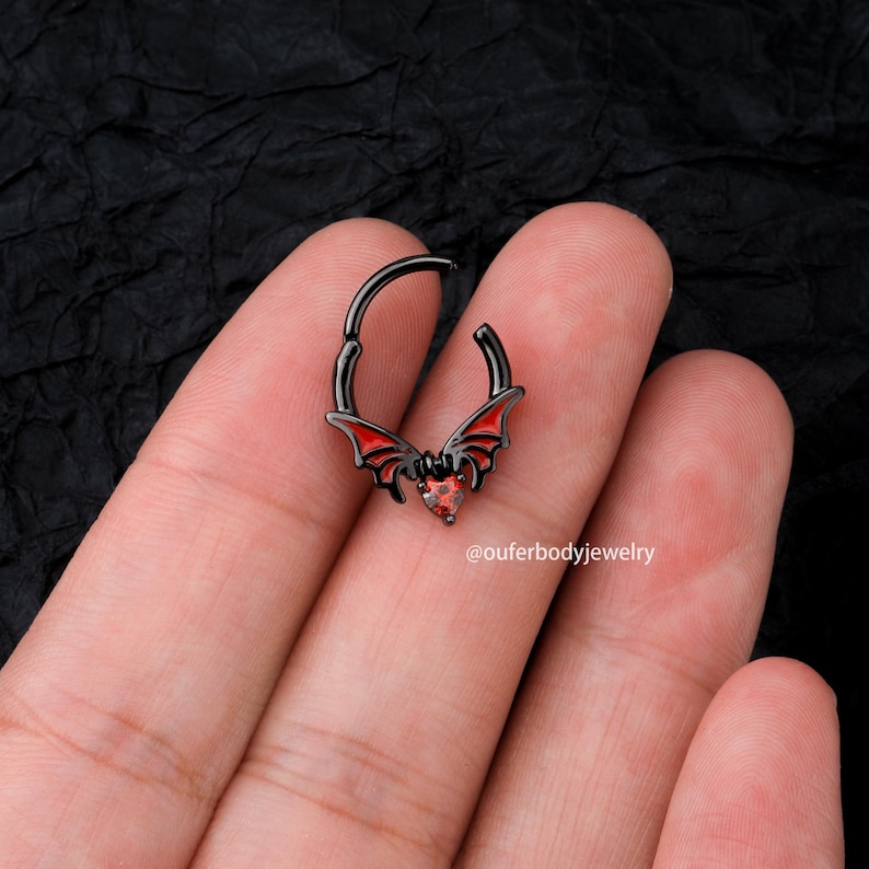 16G Bat Halloween Septum Ring/daith Hoop/conch Hoop/tragus - Etsy