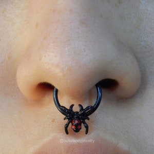 16G Skull Head Spider Hinged Segment Septum Ring/halloween Septum ...