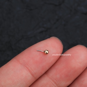 14K Gold Threadless Labret Stud/threadless Earrings/threadless End/nose ...
