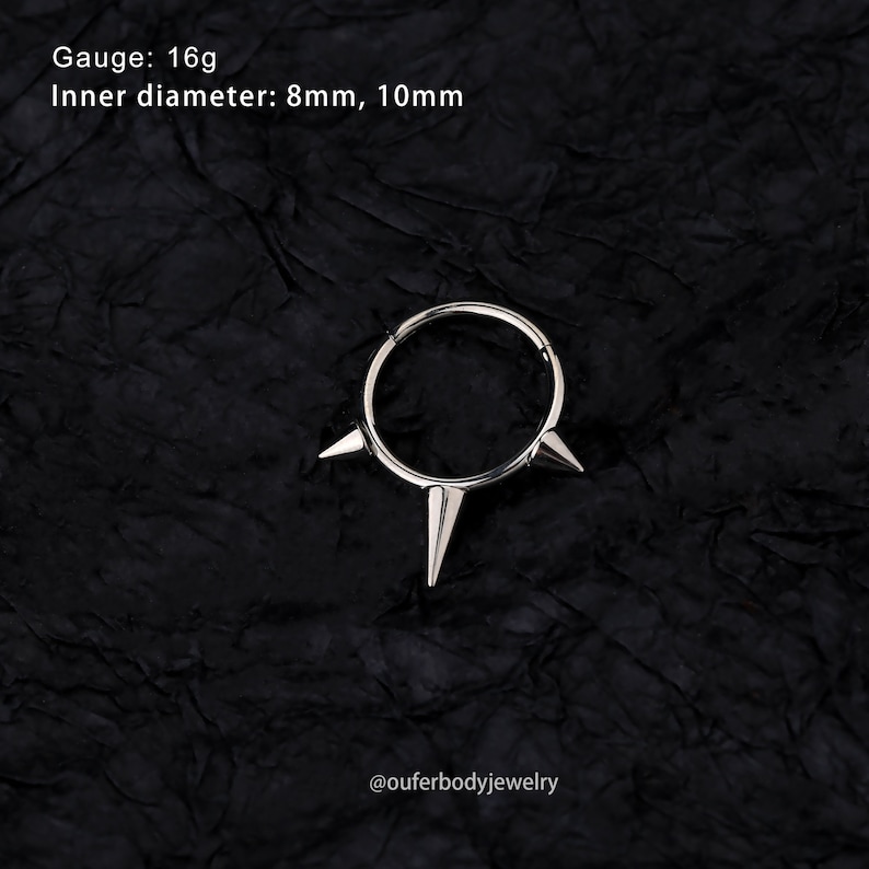 16G Implant Titanium Spike Septum Ring/nose Ring/daith - Etsy