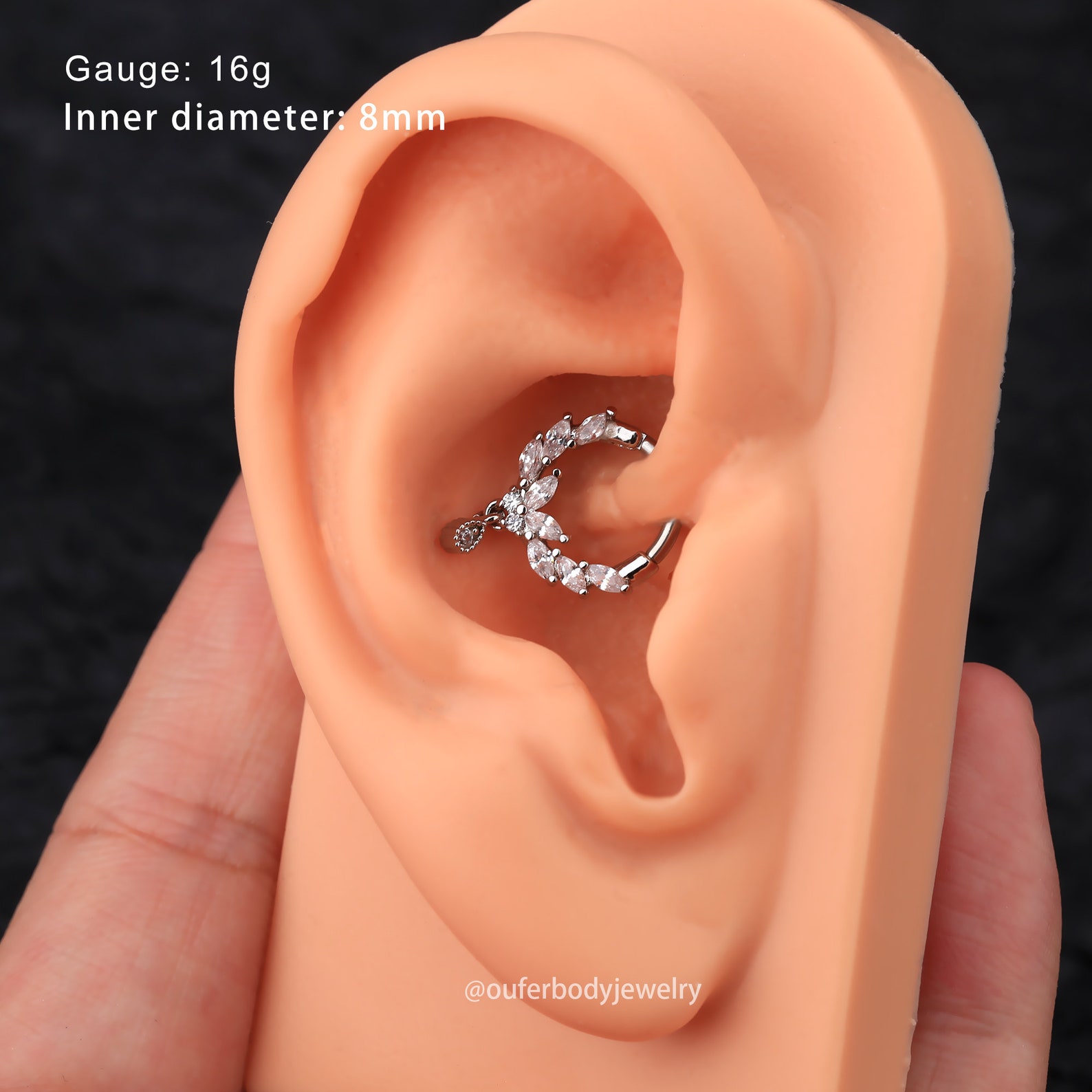 16G Butterfly Dangle Septum Ring/daith Earrings/helix - Etsy