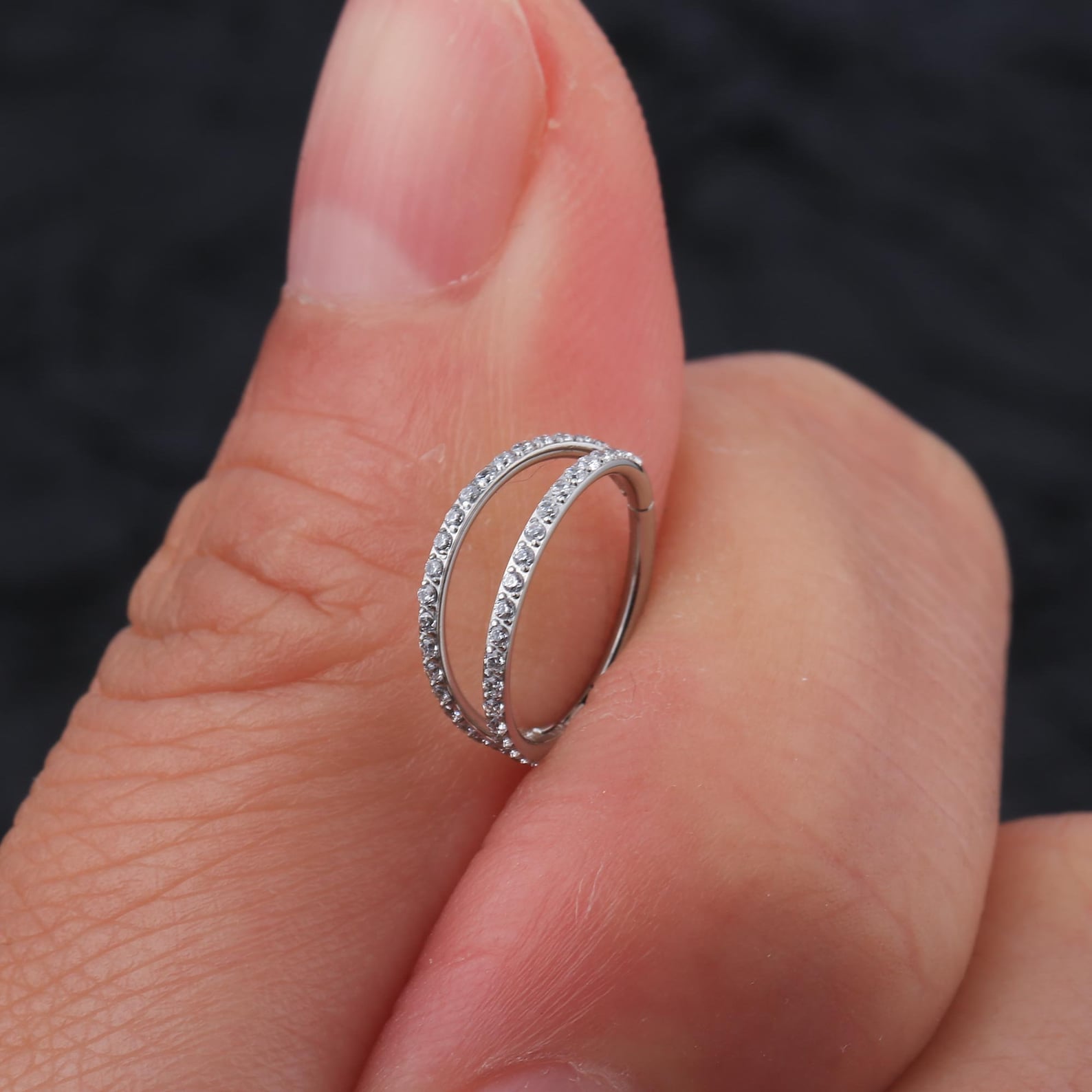 18G Double Hoop Nose Ring/cartilage Hoop/conch Earring/daith - Etsy
