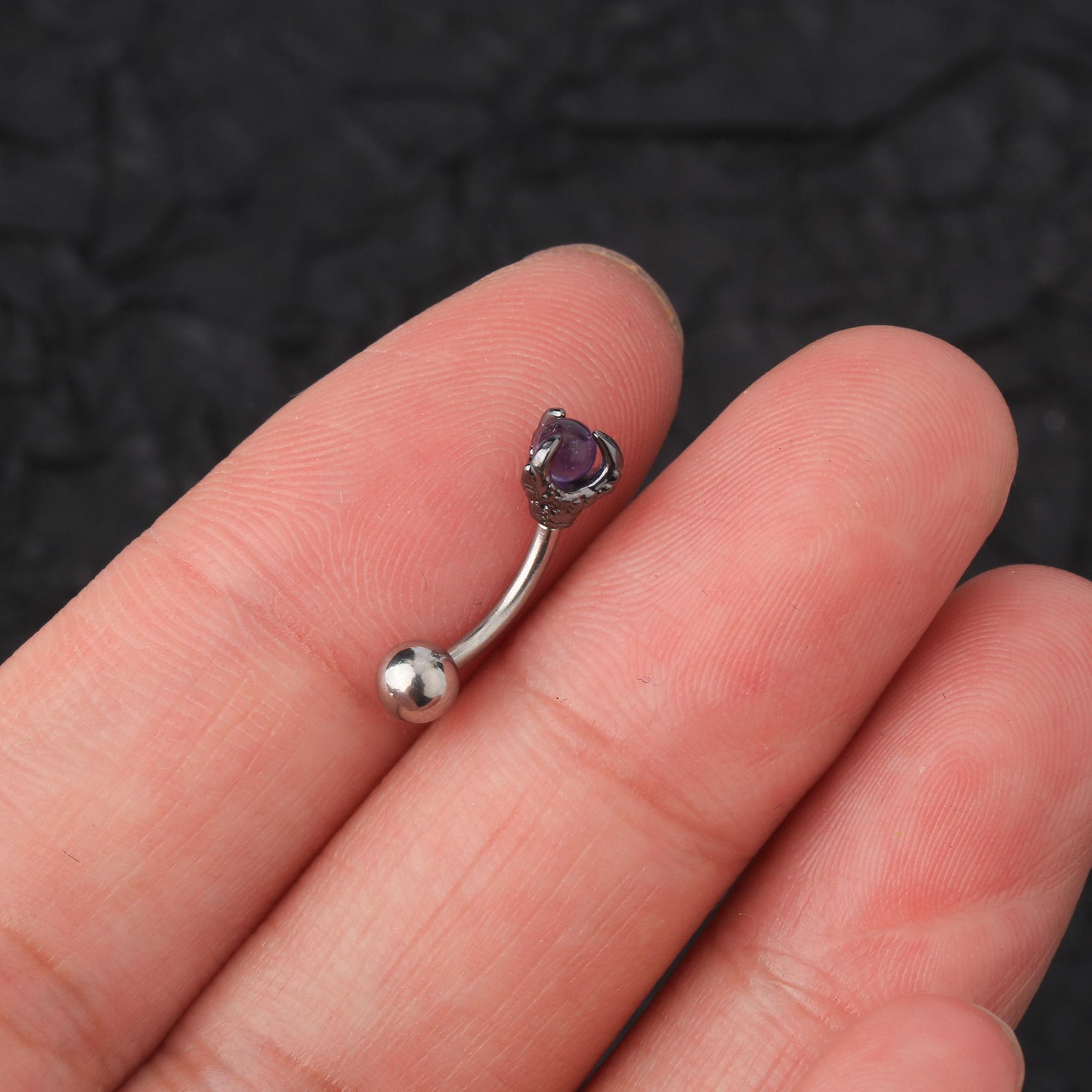 16G Opalite Three Dragon Eyebrow Ring/rook Barbell/eyebrow - Etsy