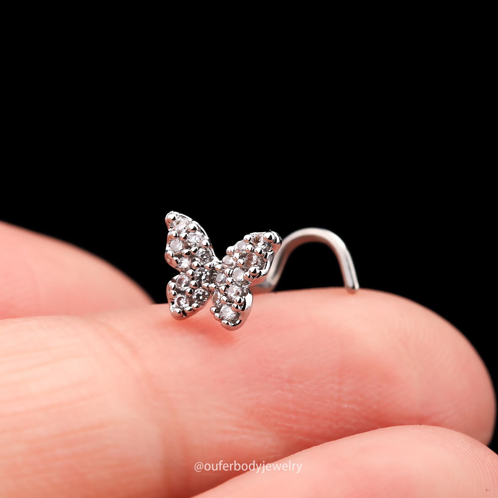 3pieces 20G Butterfly Flower Nose Screws Ring/s-shaped Nose Studs/nose ...