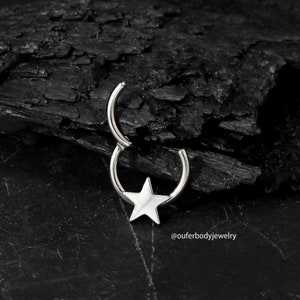 16G Star Septum Jewelry/septum Ring/daith Jewelry/helix Hoop Earring ...