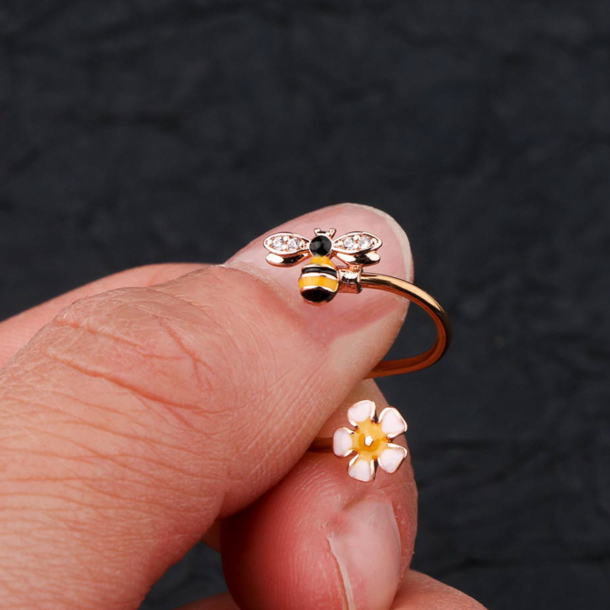 16G Bee & Flower S-shape Surgical Steel Earring Helix | Etsy UK