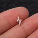 14k Solid Gold Lightning Bolt Cartilage Earring/threadless - Etsy