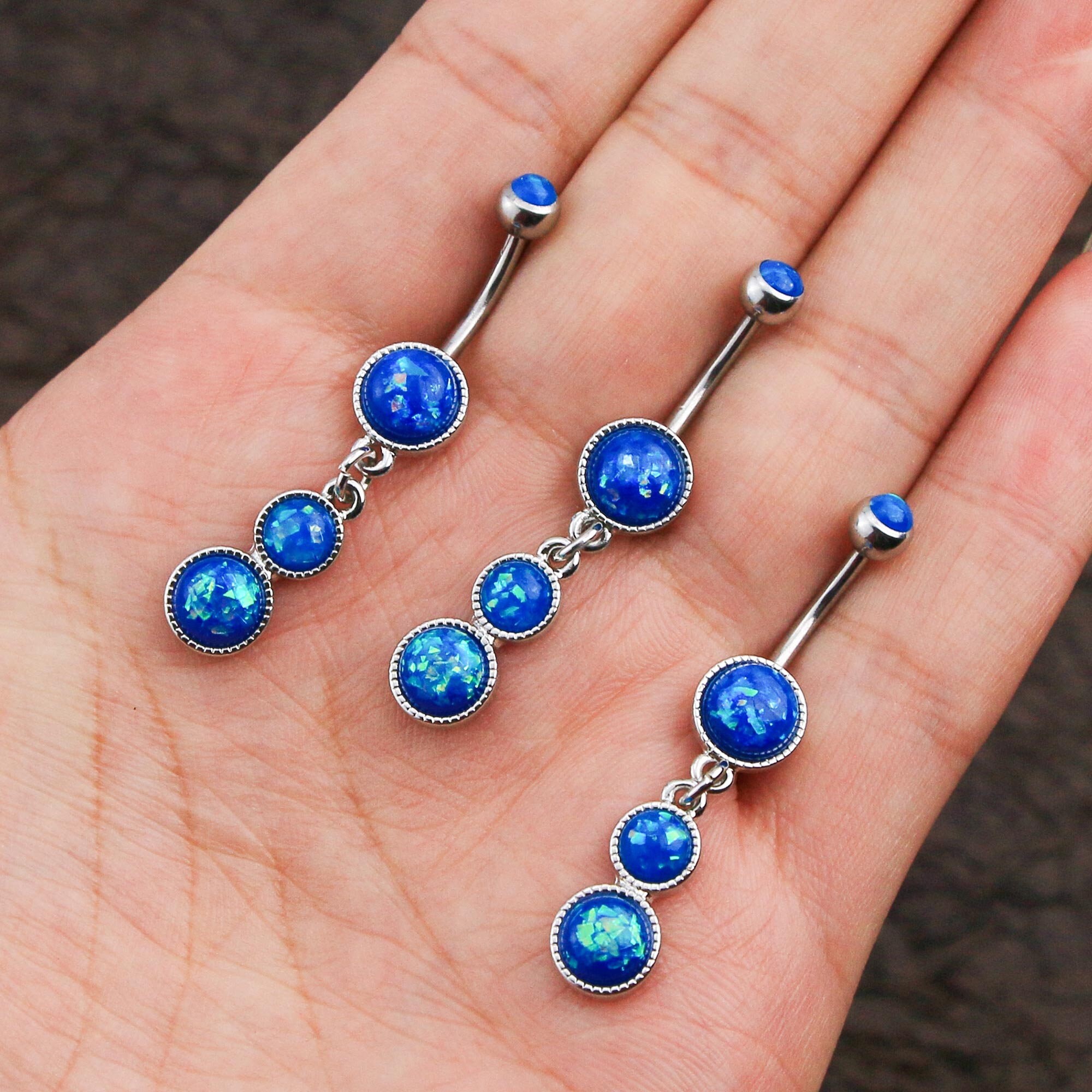 Opal Navel Piercing Summer Belly Button Ring / Opal Navel - Etsy UK