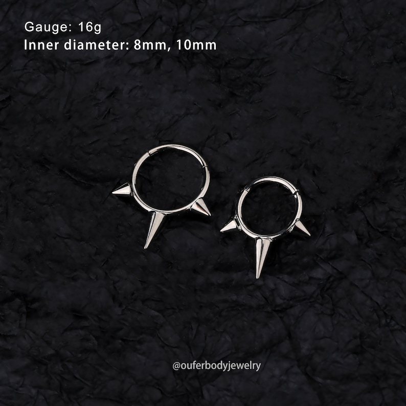 16G Implant Titanium Spike Septum Ring/nose Ring/daith - Etsy