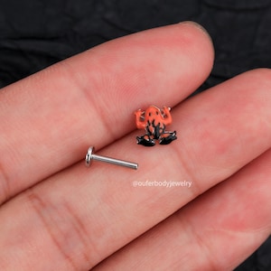 16G Tiny Frog Internally Threaded Cartilage Stud/daith Studs/tragus ...