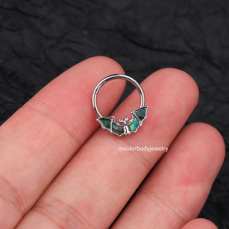 16G Bat Halloween Septum Ring/daith Earring/conch Hoop/tragus - Etsy