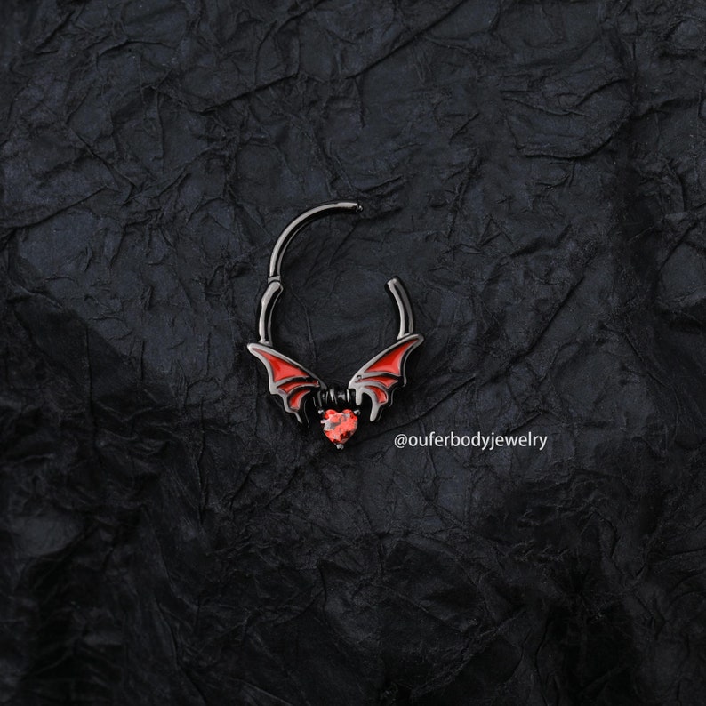 16G Bat Halloween Septum Ring/daith Hoop/conch Hoop/tragus - Etsy