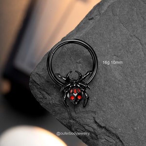 16G Skull Head Spider Hinged Segment Septum Ring/halloween Septum Jewelry/daith Hoop/cartilage ...