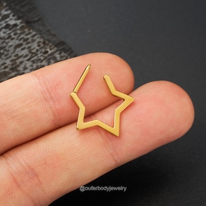 16G/14G Implant Titanium Star Clicker Septum Ring/silver Septum ...