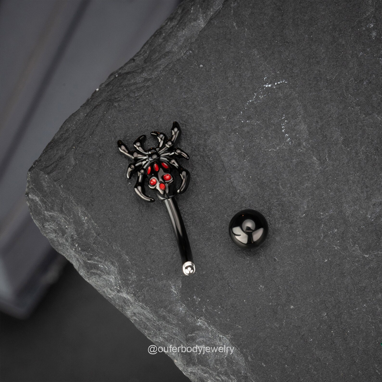 16G Skull Head Spider Curved Rook Earring/eyebrow Ring/vertical Labret ...