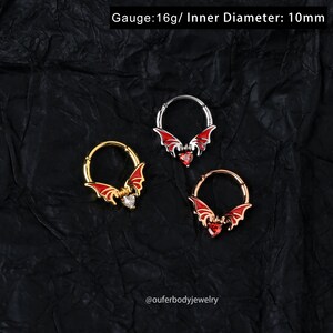 16G Bat Spooky Septum Ring/daith Hoop/conch Hoop/tragus Hoop/helix Hoop ...