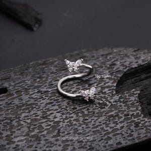 16G Spiral Butterfly Gold Sliver Helix Earring/cartilage Earrings/conch ...