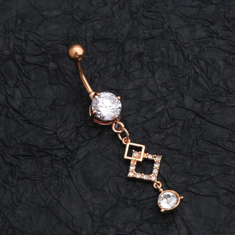 5PC Dangle Belly Button Rings/ CZ Navel Piercing/ Belly - Etsy